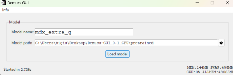 音源を4つに分解するソフト Demucs Gui